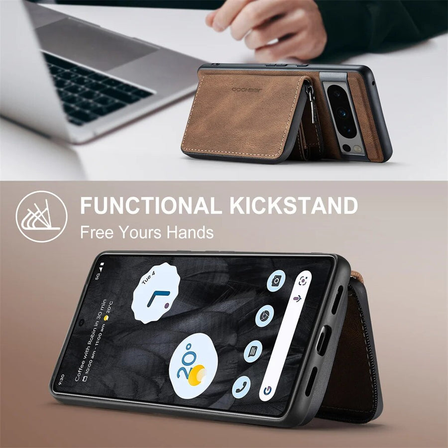 Magnetic Leather Wallet Case For Google Pixel 8 Series – The Pixel Store