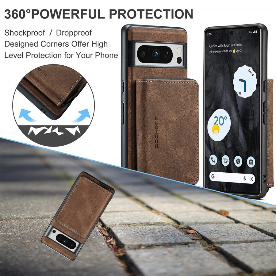 Magnetic Leather Wallet Case For Google Pixel 8 Series – The Pixel Store