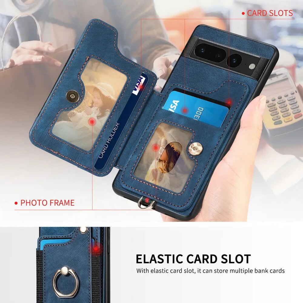 Pixel 8 Case | Luxury Leather Wallet Pixel 8 Pro Phone Cover – The ...