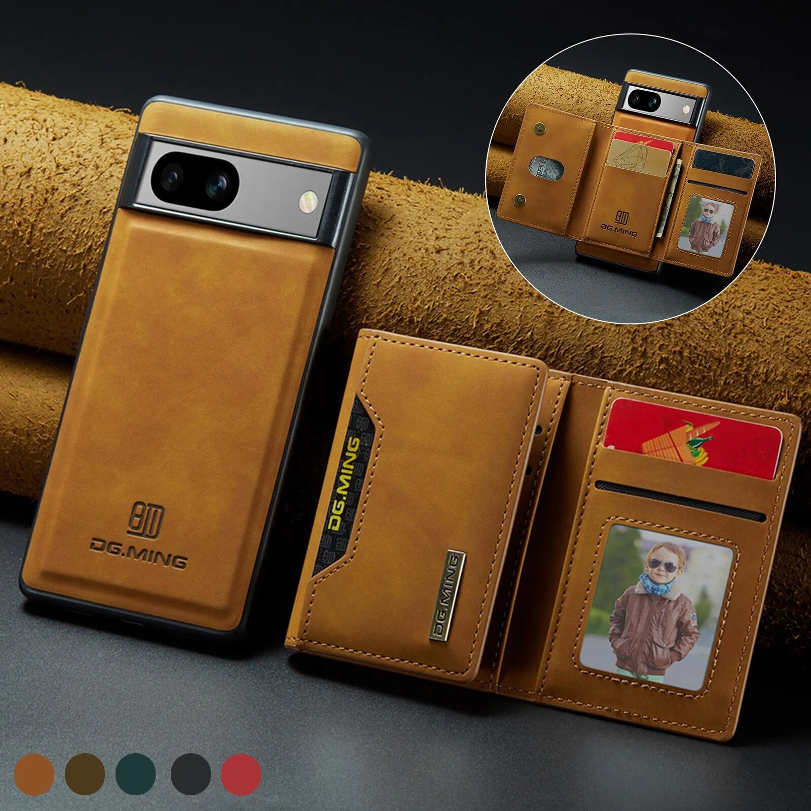 Pixel 8 Case | Detachable Magnetic Wallet Cards Solt Leather Cover ...