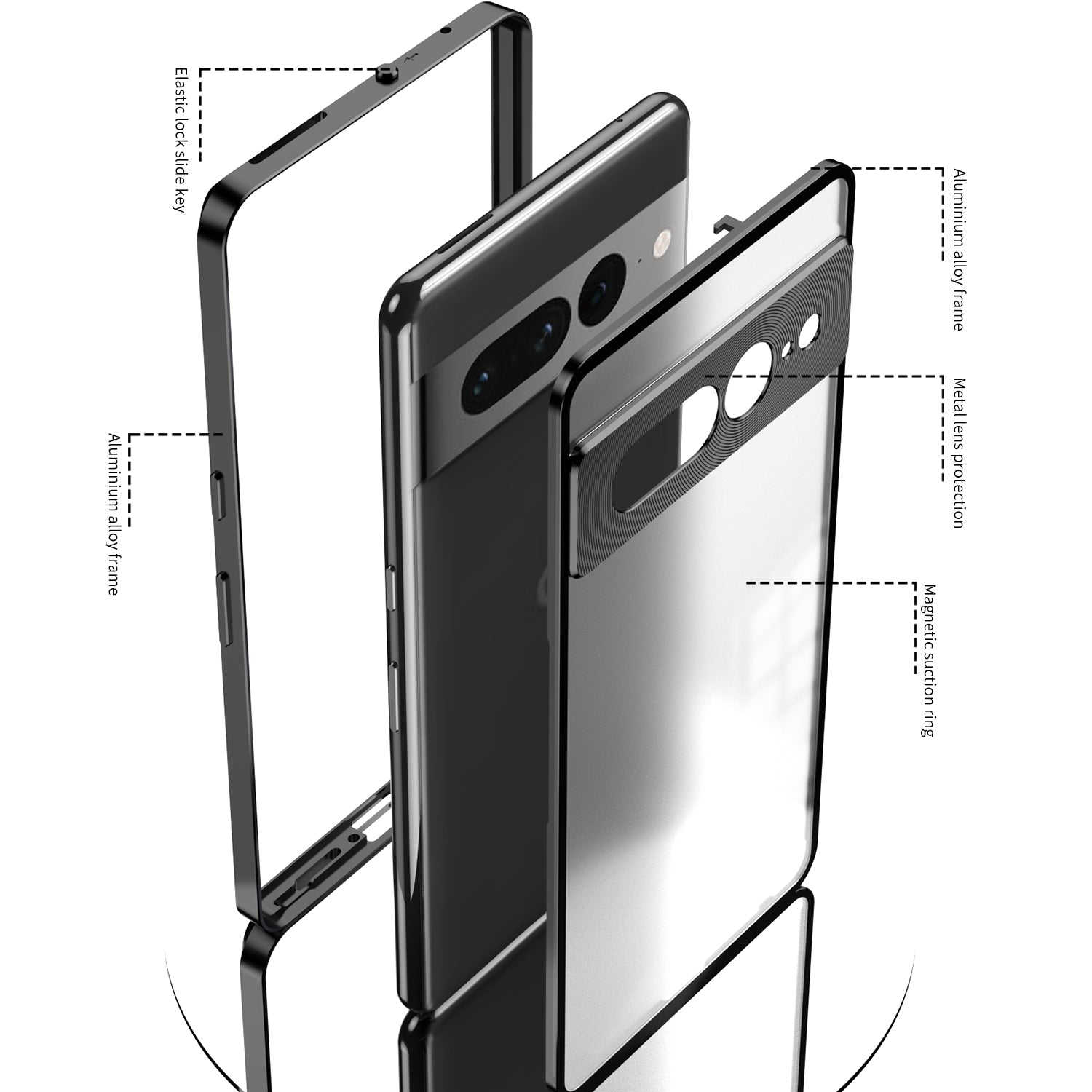 Magnetic Aluminum Case with Camera Protection For Google Pixel Series ...