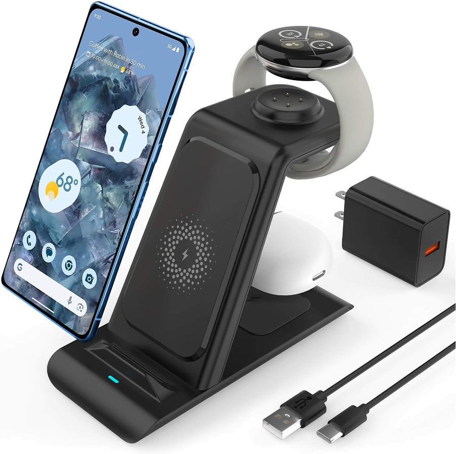 3 in 1 Google Pixel Charging Station | Pixel Watch 1 and 2 Charger ...