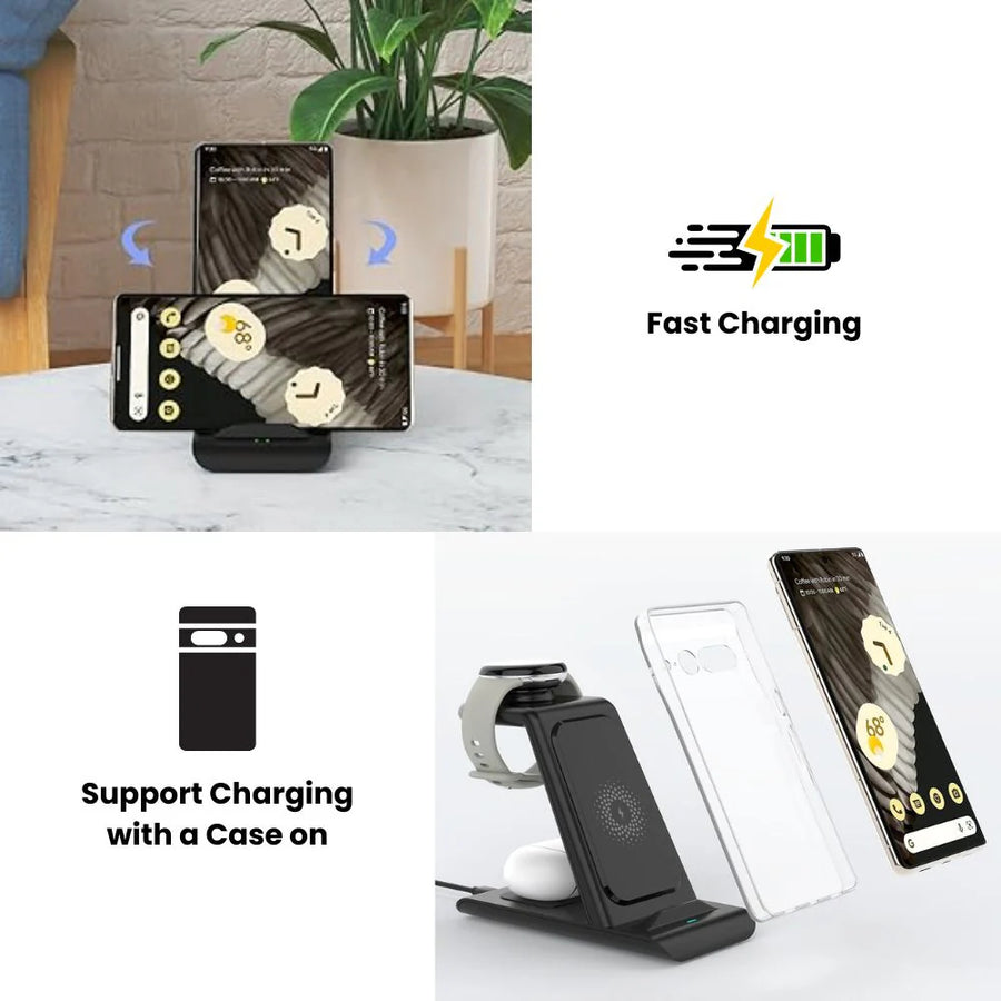 3 in 1 Google Pixel Charging Station | Pixel Watch 1 and 2 Charger ...