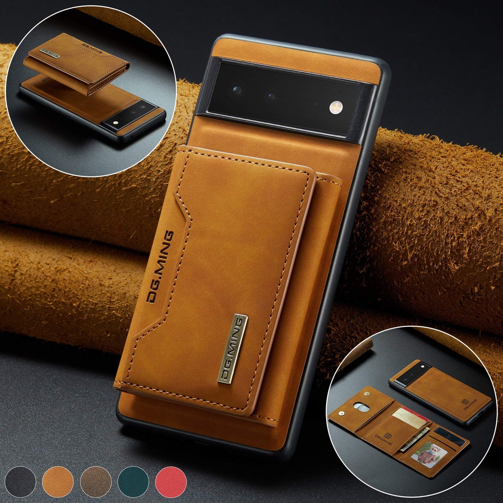 2 In 1 Detachable Card Pocket Magnetic Wallet Case for Google Pixel 7 ...